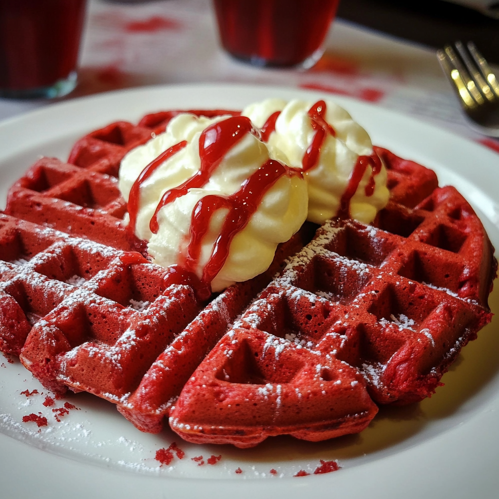 Red Velvet Waffles – Fluffy, Rich & Perfect for Brunch