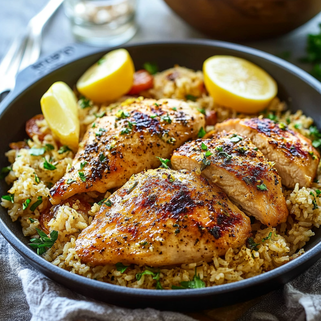 Easy Greek Lemon Chicken with Flavorful Rice