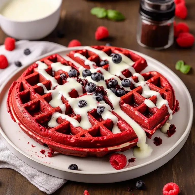Red Velvet Waffles – Fluffy, Rich & Perfect for Brunch