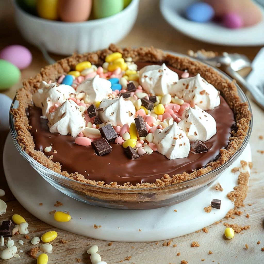 No-Bake Easter Chocolate Pie