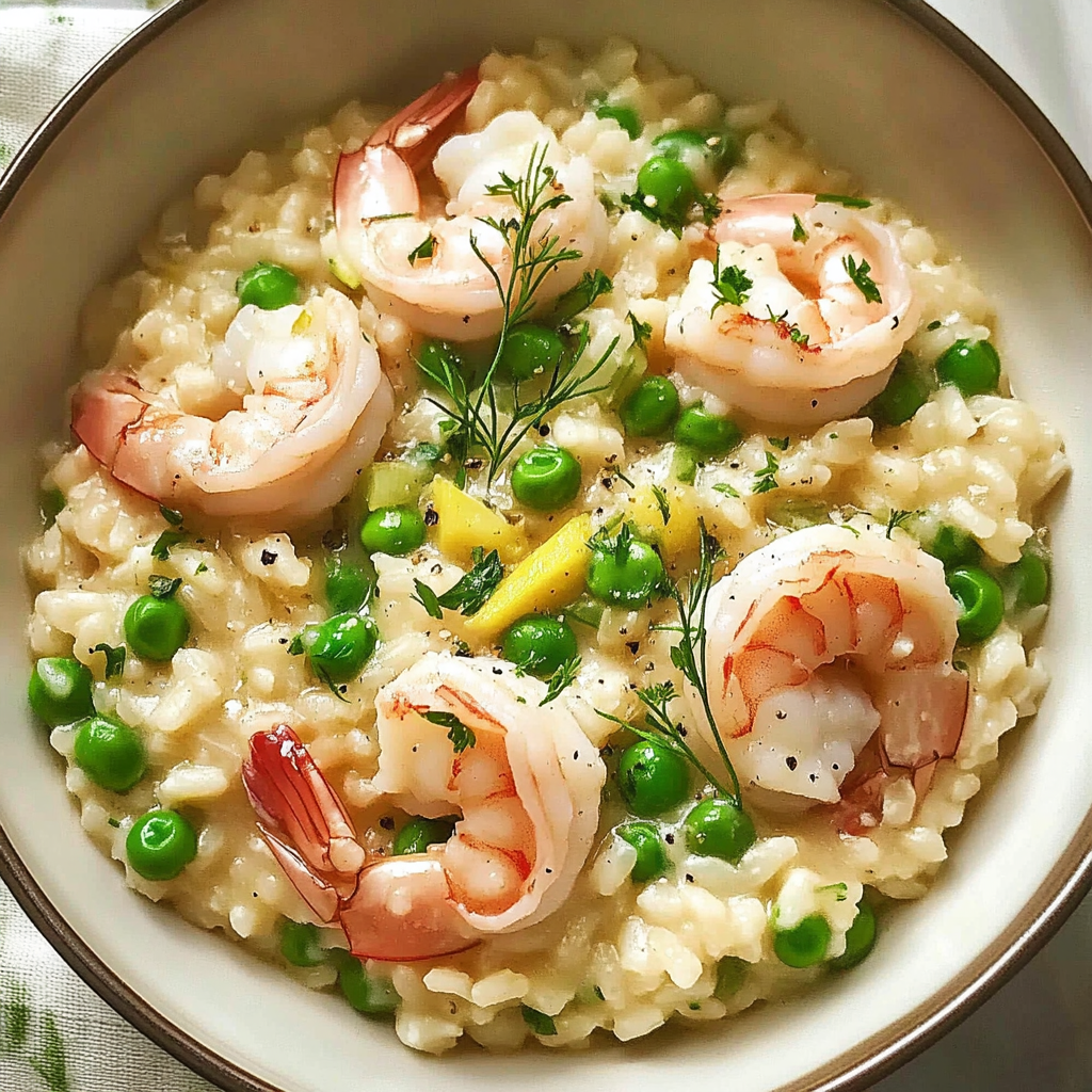 Shrimp Risotto with Peas