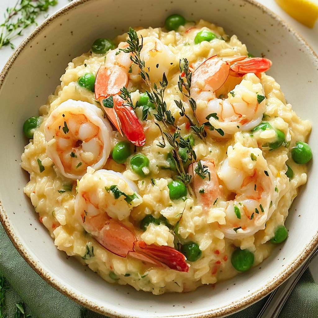 Shrimp Risotto with Peas