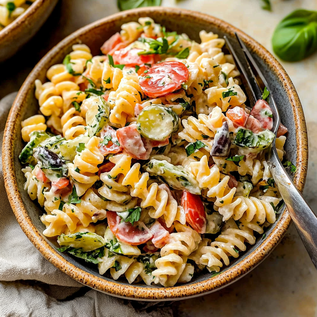 Spring Pasta Salad with Italian Dressing