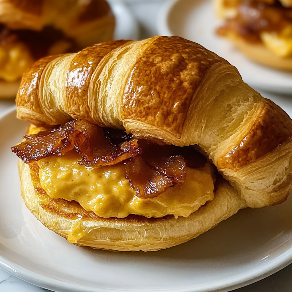 Killer Maple Mustard Croissant Breakfast Sandwiches